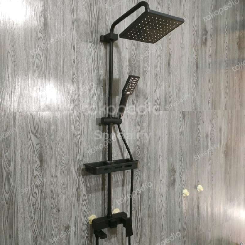 Jual Shower Tiang Set Hitam Stainless Sus 304 / Shower Hot&cold Hitam ...