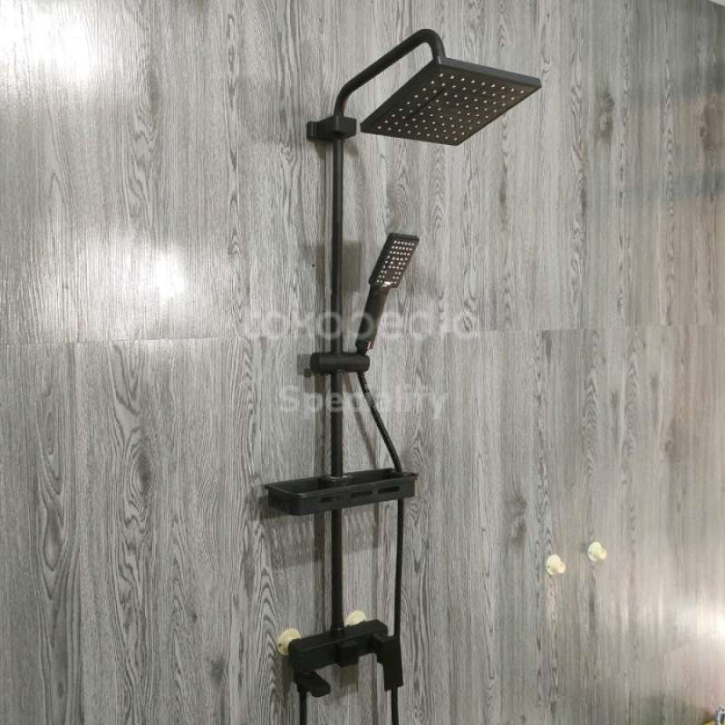 Jual Shower Tiang Set Hitam Stainless Sus 304 / Shower Hot&cold Hitam ...