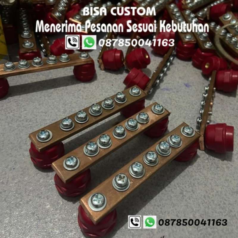 Jual Busbar Tembaga Murni 5mm X 20mm X 120mm 5baut M6 Komplit Sesuai ...