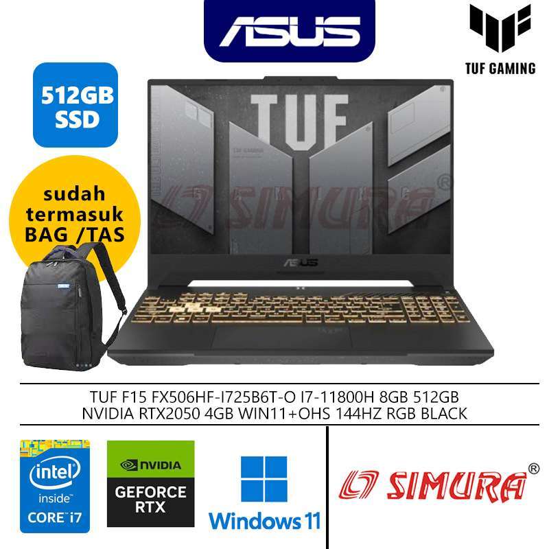 Jual Notebook Asus Tuf F15 Fx506hf-i725b6t-o I7-11800h 8gb 512gb Rtx2050 4gb Win11+ohs 144hz Rgb ...