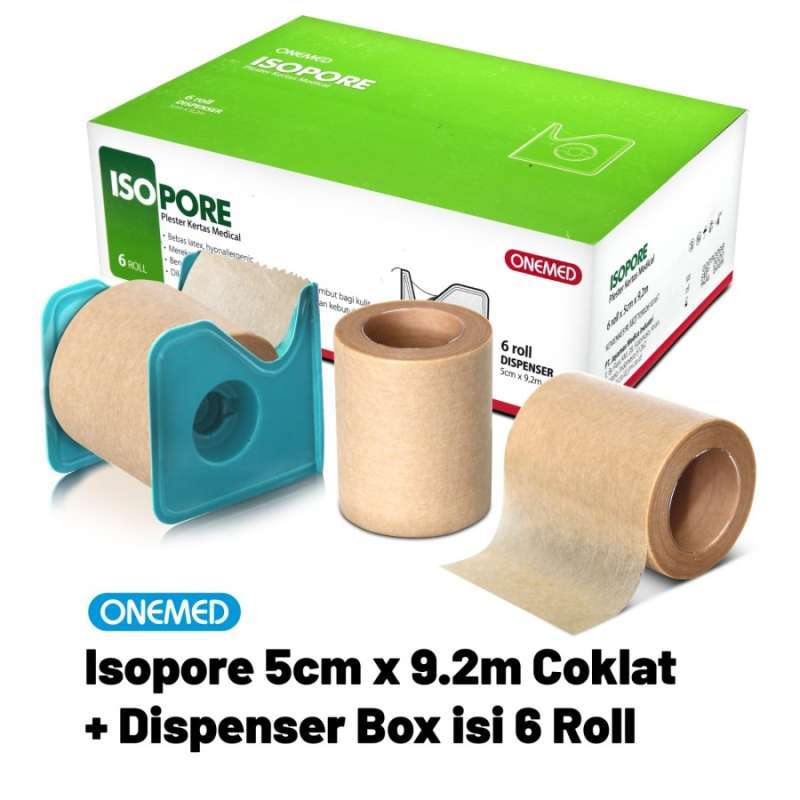 Promo Onemed Isopore Coklat 5 Cm X 9,2m + Dispenser Plester Kertas ...
