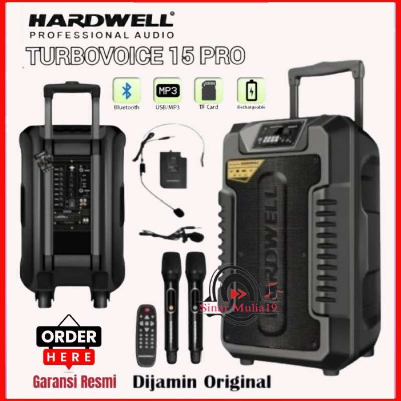 Promo Speaker Portable Hardwell Turbovoice 15 Pro Original 15 Inch