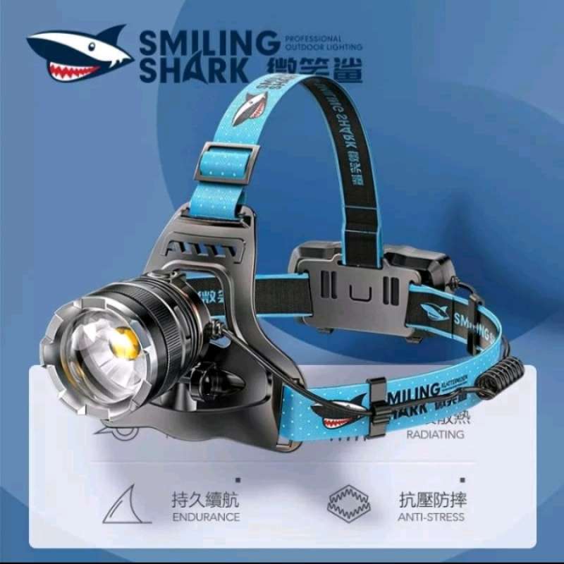 Promo Senter Kepala Led Smiling Shark K225b - Sensor Dan Zoom Diskon 29 ...