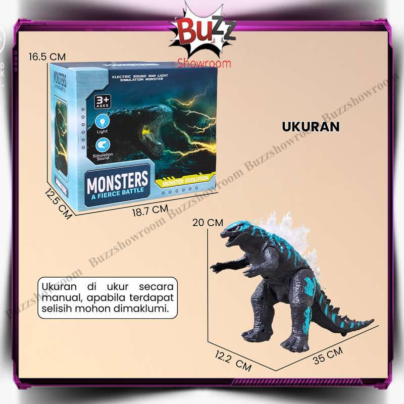 Jual Godzilla King Monster Mainan Anak Robot Bisa Jalan Lampu Suara ...