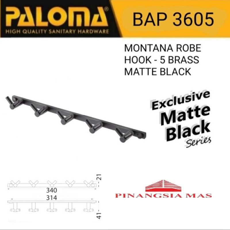 Promo Kapstok Paloma Bap 3605 5 Kait Gantungan Baju Handuk Black Kamar ...