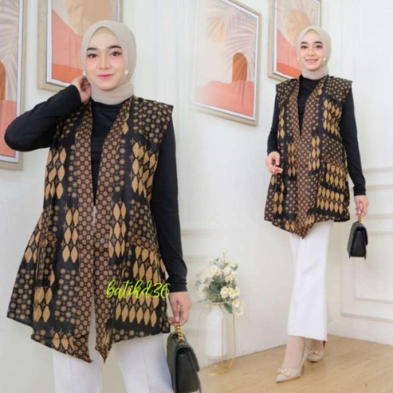 Jual Blazer Batik Wanita Modern Kerja Kekinian Sogan Baju Luaran Outer Di Seller Zenin ...