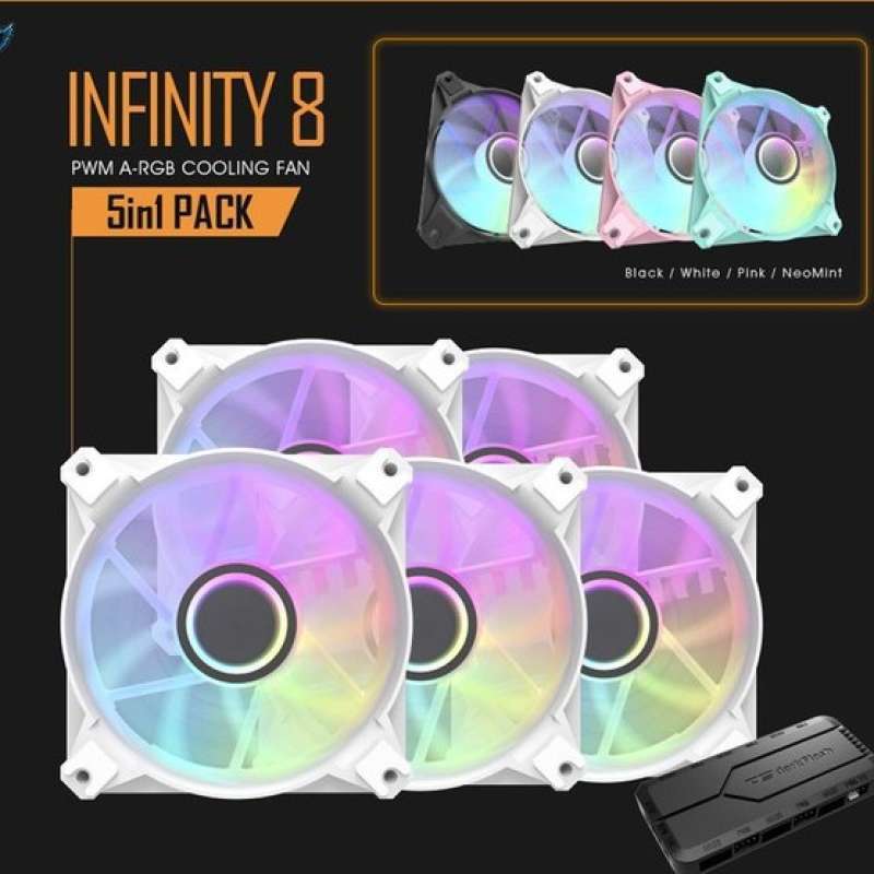 Promo Fan Darkflash Infinity 8 Pwm Argb - 5in1 + Controller 5 Fan 12cm ...