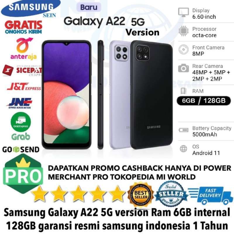 Promo Samsung Galaxy A22 5g 6gb/128gb A 22 6/128gb Samsung A22 6/128 Resmi Diskon 33% Di Seller ...
