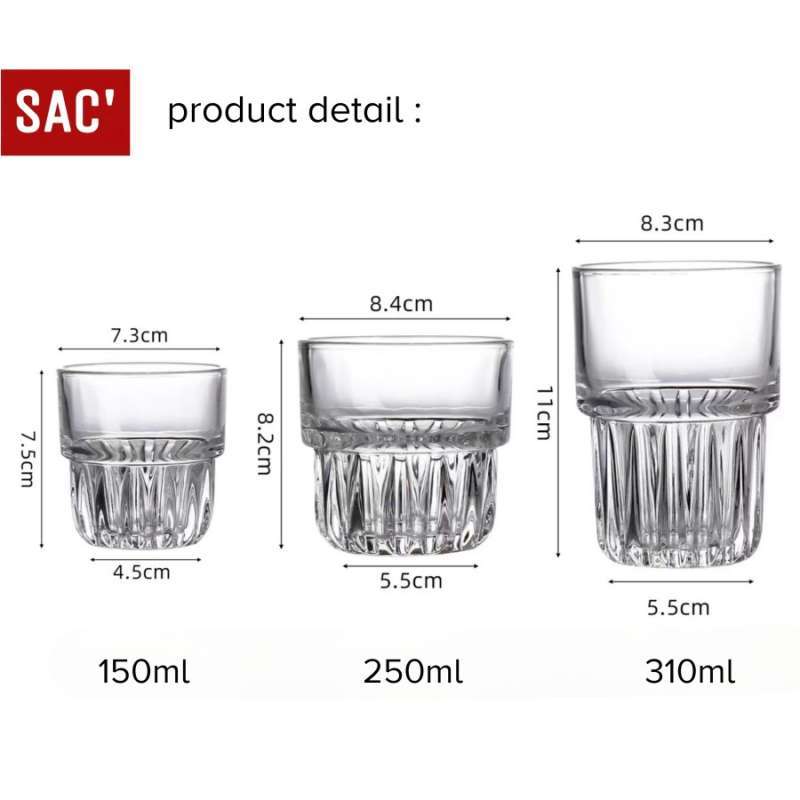 Jual Coffee Glass Mug Gelas Kaca Gelas Kopi Teh Gelas Kafe Resto Estetik Tebal - Small Medium ...