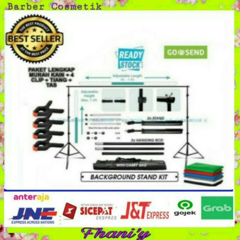 Promo Paket Stand Background Green Screen 2,5 X 2 M + Stand 190 X 300 ...