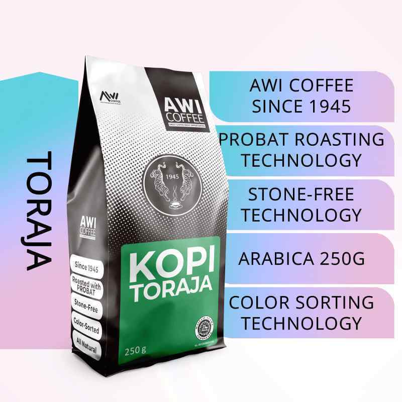 Jual Awi Coffee Toraja Marinding 250gr Biji | Arabica Roasted Coffee ...
