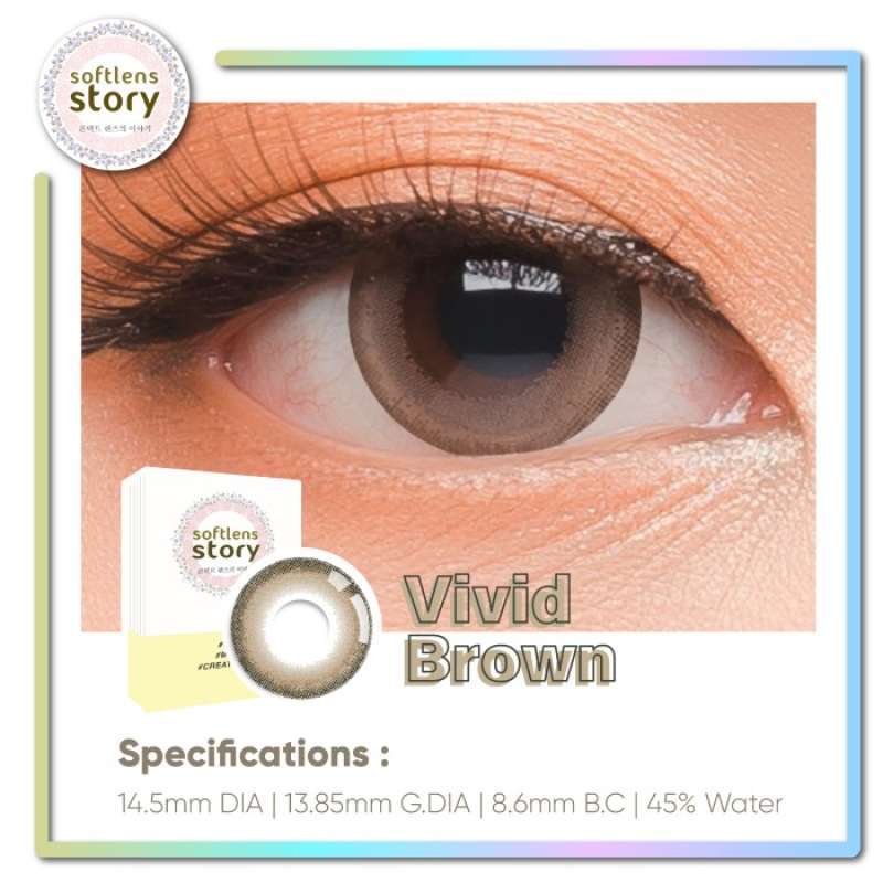 Promo Vivid Brown Monthly Softlens Warna Bulanan - -3.75 Diskon 23% Di ...