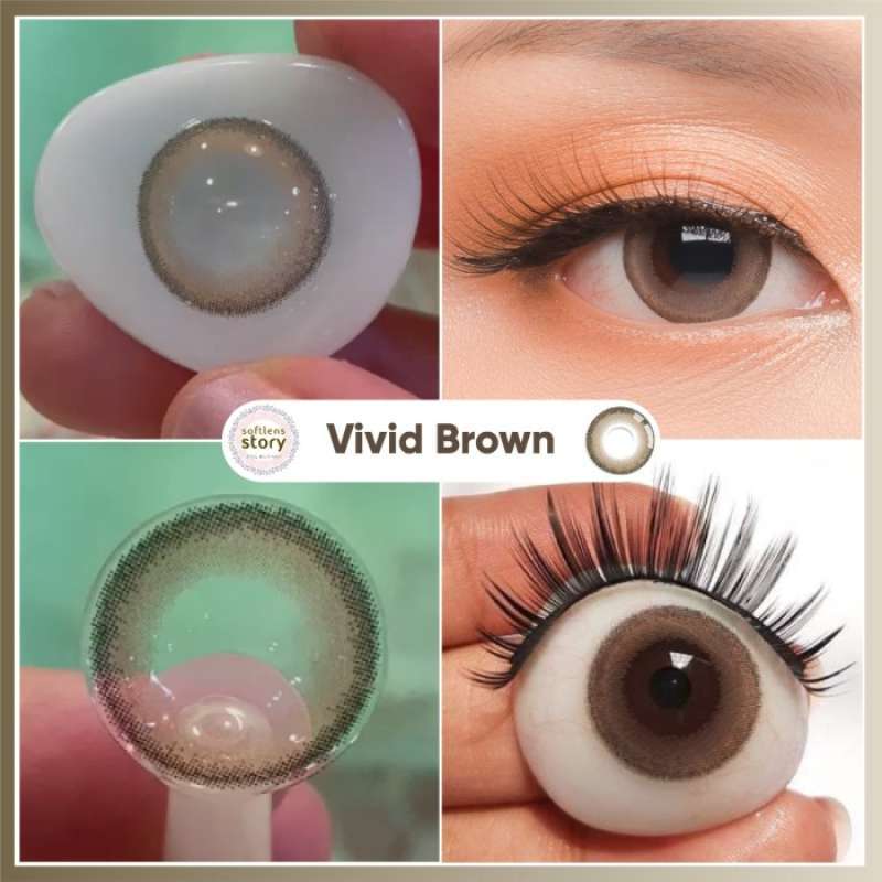 Promo Vivid Brown Monthly Softlens Warna Bulanan - -3.75 Diskon 23% Di ...