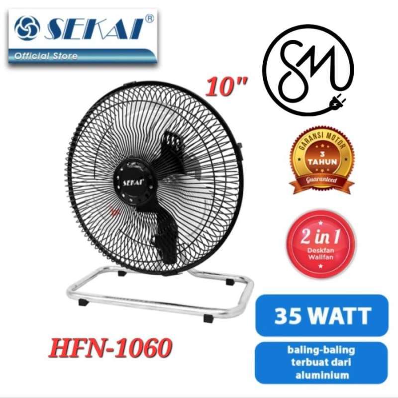 Jual Kipas Angin Sekai Hfn-1060 10 Inch Besi Desk Fan 2in1 Hfn1060 Wall ...