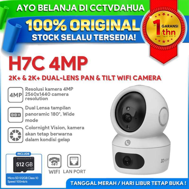 Jual Ezviz H7c 4mp 2k+ & 2k+ Dual-lens Colornight Pan & Tilt Wifi ...