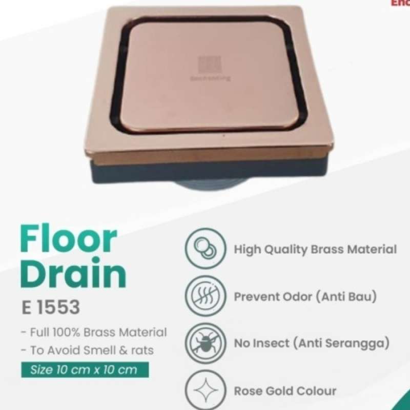 Promo Smart Drain Rose Gold 10x10cm Floor Drain Kamar Mandi Saringan ...