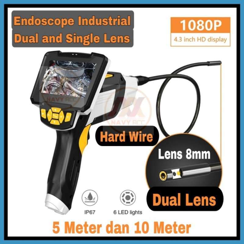 Promo Endoscope Industrial Lcd Hardwire Dual Dan Single Lens 5/10 Meter ...