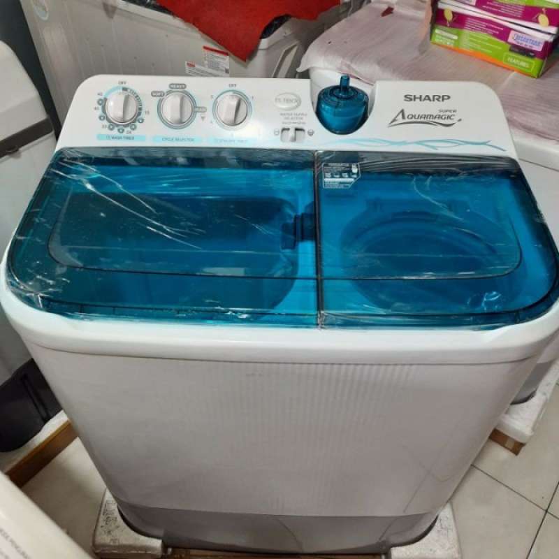 Promo Mesin Cuci 2 Tabung Sharp 8.5 Kg 85cr Aquamagic Cuci Dan Kering ...