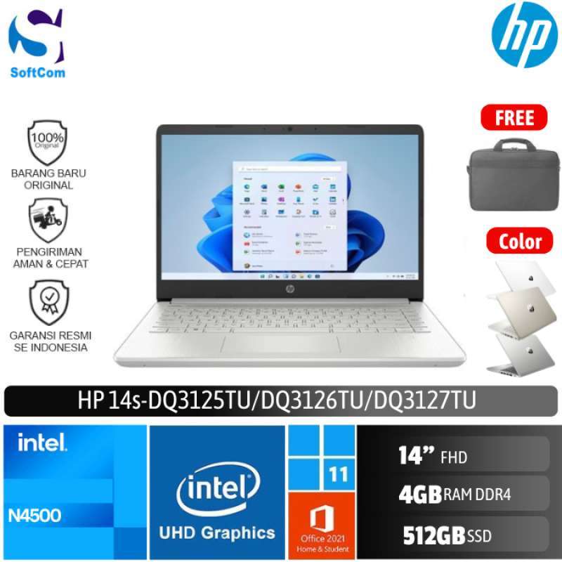 Promo Hp 14s Dq3125tu Dq3126tu Dq3127tu Notebook [n4500/4gb/512gb Ssd ...