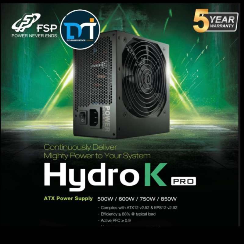 Promo Fsp Hydro K 600w 750w 850w - 80+ Bronze Flat Cable Power Supply Diskon 23% Di Seller ...