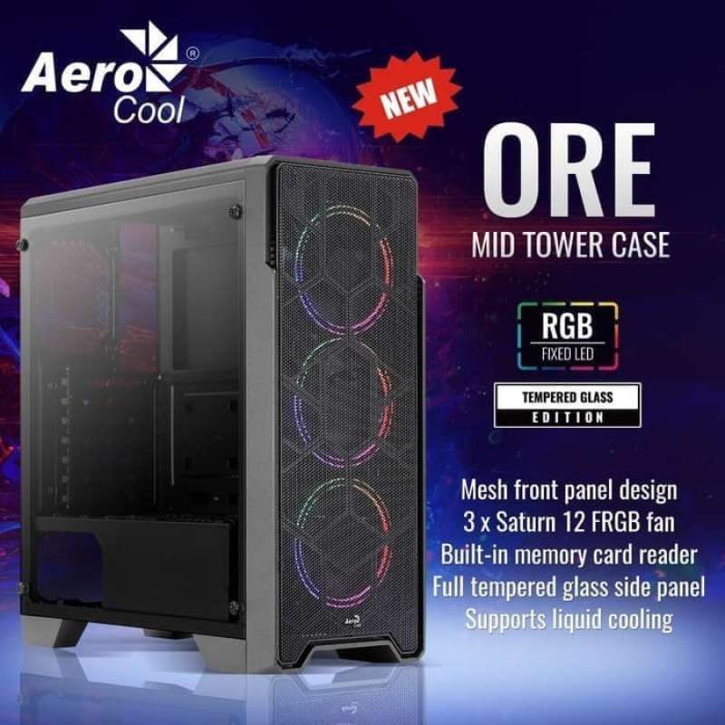 Promo Aerocool Ore Saturn Frgb Mid Tower Case Tempered Glass Diskon 23% Di Seller Scrollbox ...