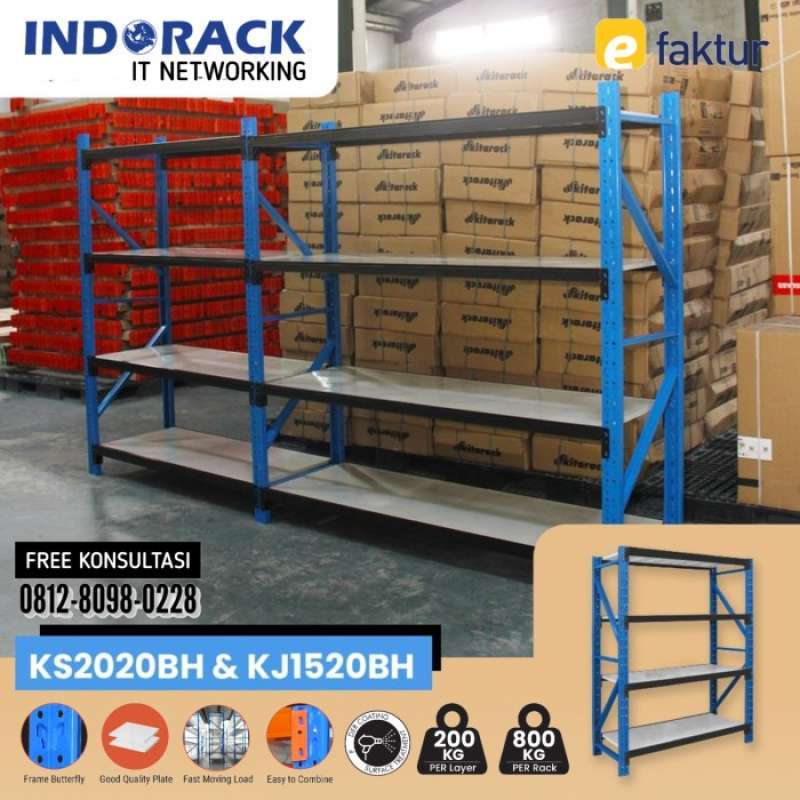 Promo Rak Gudang Light Duty 4 Level / Susun, Tinggi 2 Meter, Rack ...