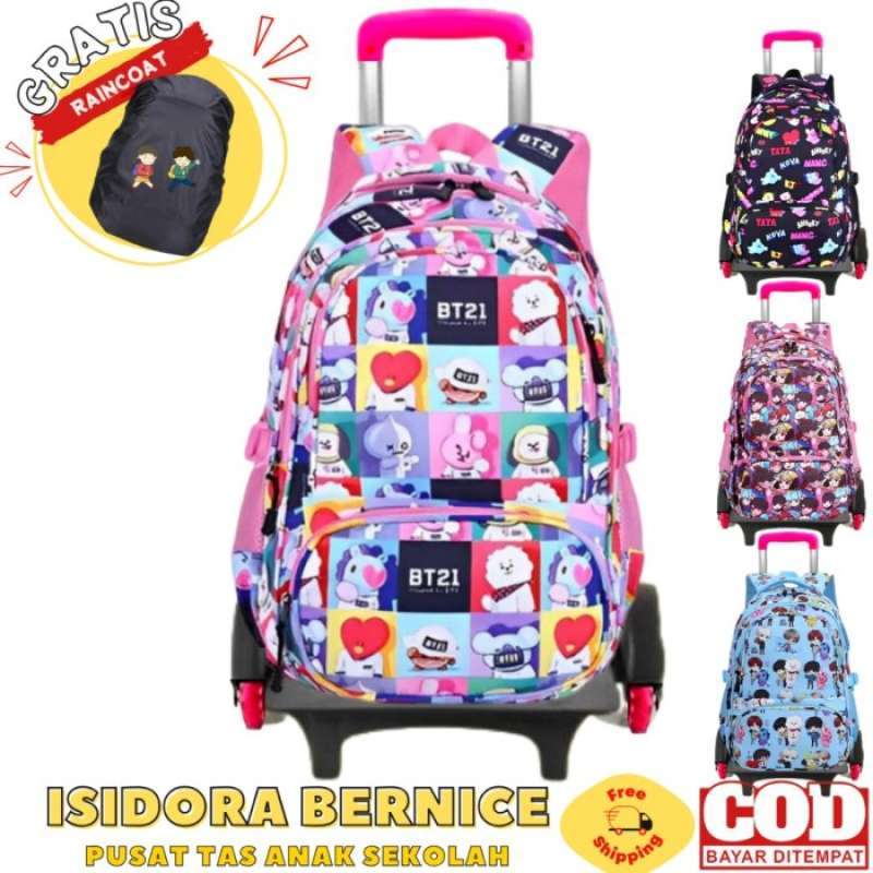 Promo Tas Troli Anak Perempuan Sekolah Sd Remaja Bts Bt21 Ter - Bts ...