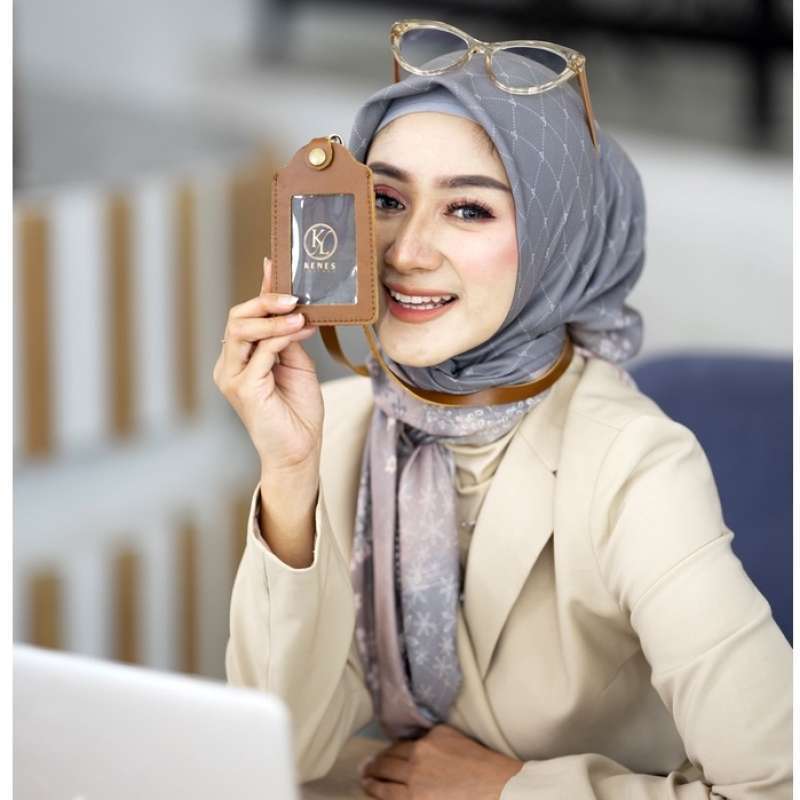 Promo Name Tag Kulit Asli Id Card Pullup - Free Gravir Nama - Havana C ...