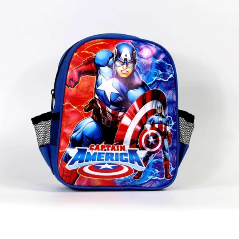 Promo Tas Sekolah Ransel Karakter Anak Laki-laki Tk Dan Paud - Biru Captain Am - Merah Batman ...
