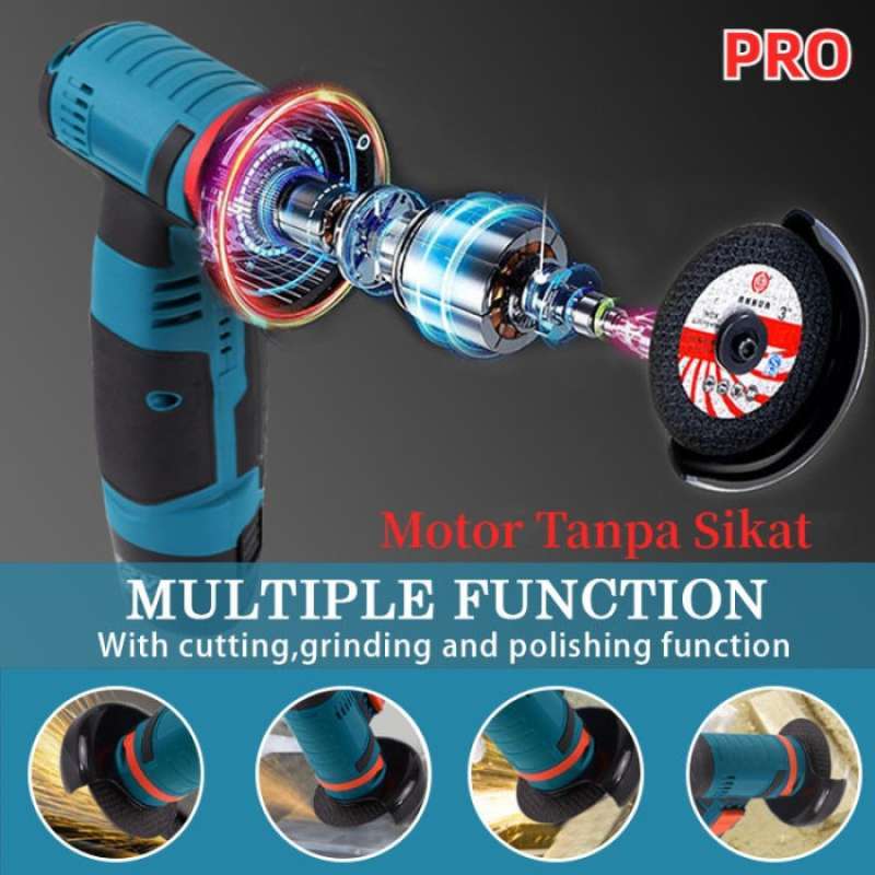 Promo Gerinda Tangan Mini Cordless 16.8v Ironhoof Brushless Gerinda ...