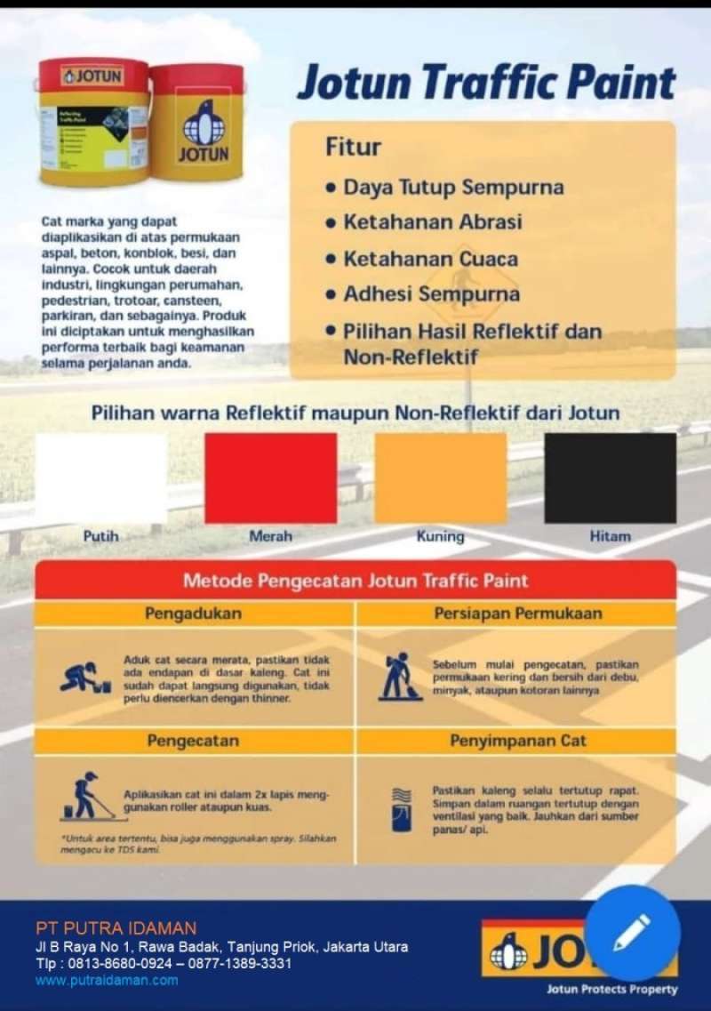 Promo Cat Marka Jalan Reflecting Traffic Paint Jotun Merah Diskon 23% Di Seller Kulee Store ...