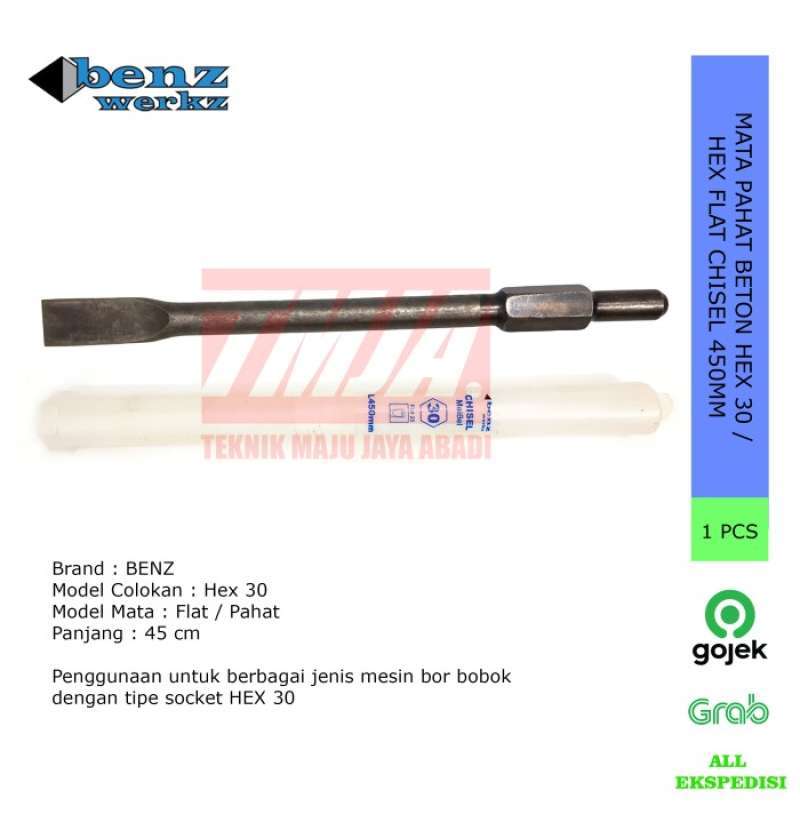 Promo Benz Mata Pahat Beton Hex 30 / Hex Flat Chisel 450mm Diskon 23% ...
