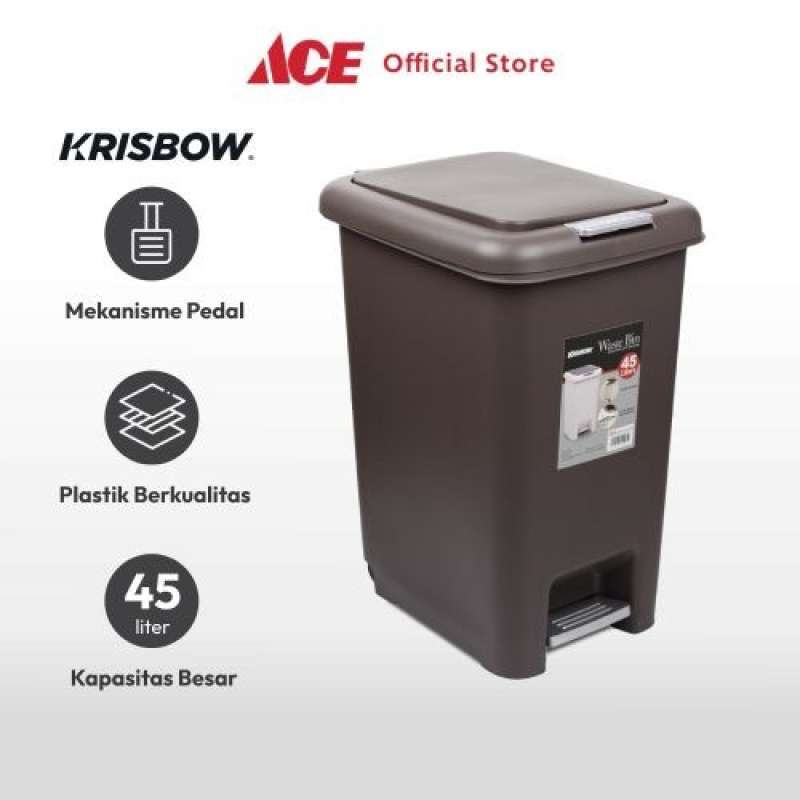 Promo Promo- Ace - Krisbow 45 Ltr Tempat Sampah Plastik - Cokelat Diskon 50% Di Seller ...