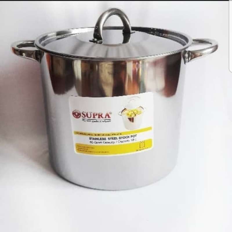 Promo Panci Supra 40 Qt / Panci Stainless Besar / Stock Pot Model ...