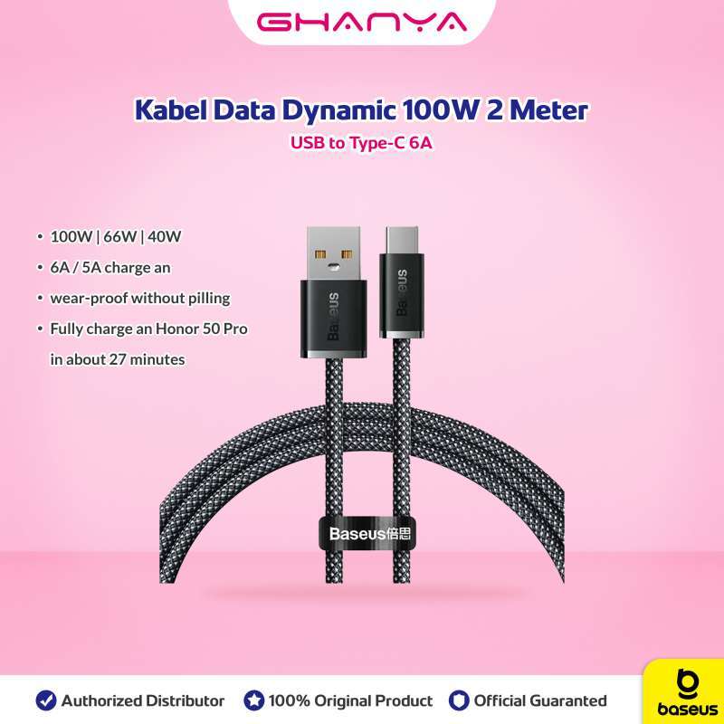 Promo Baseus Original Kabel Data Dynamic Usb To Type C 2m 100w 6a 5a 2a ...