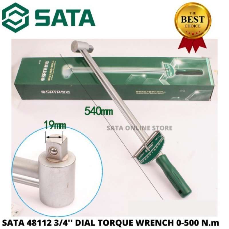 Promo Sata Kunci Torsi 3/4 Inchi 48112 - Flat Beam Torque Wrench 0-500nm Diskon 23% Di Seller ...