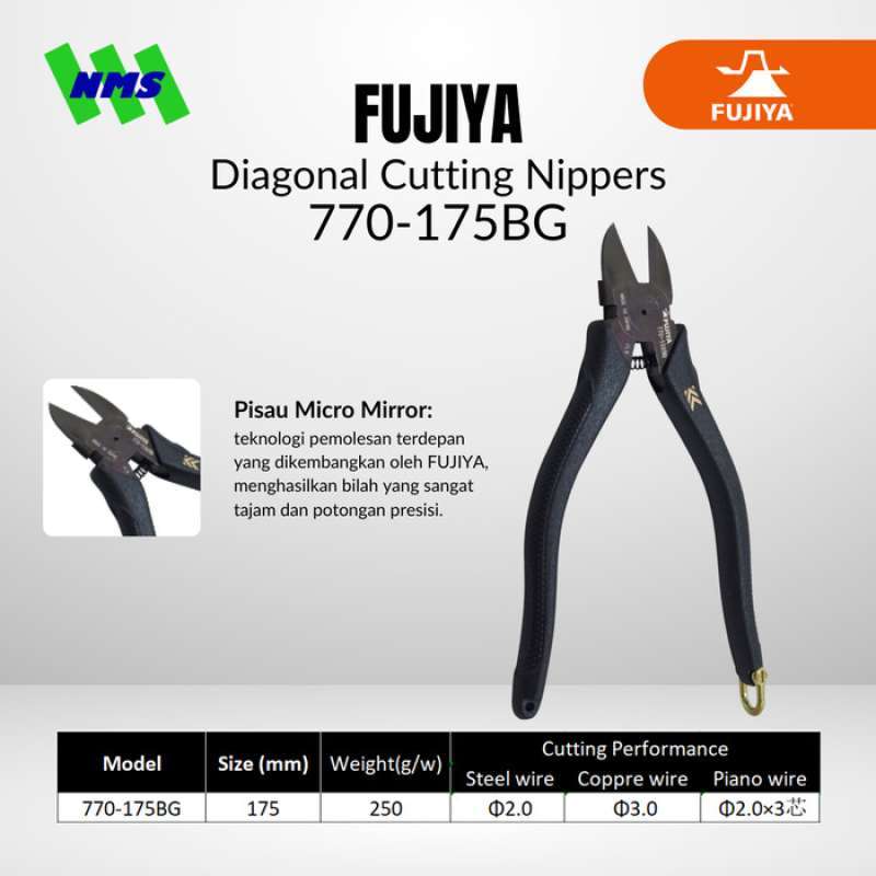Promo Tang Potong Fujiya 770-175bg Diagonal Cutting Nippers Kurokin Japan Diskon 23% Di Seller ...