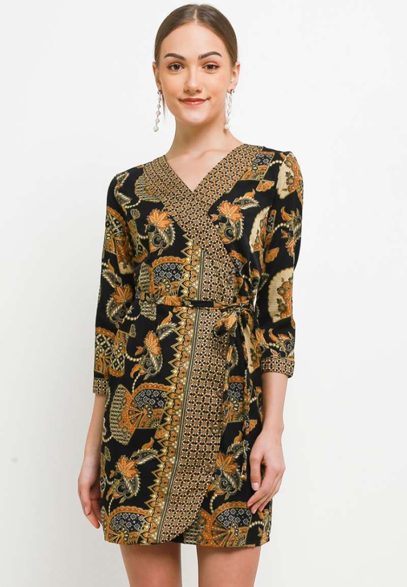 Jual Adikusuma By Arjuna Weda Sackdress Batik Kipas - Kuning - Kuning M ...