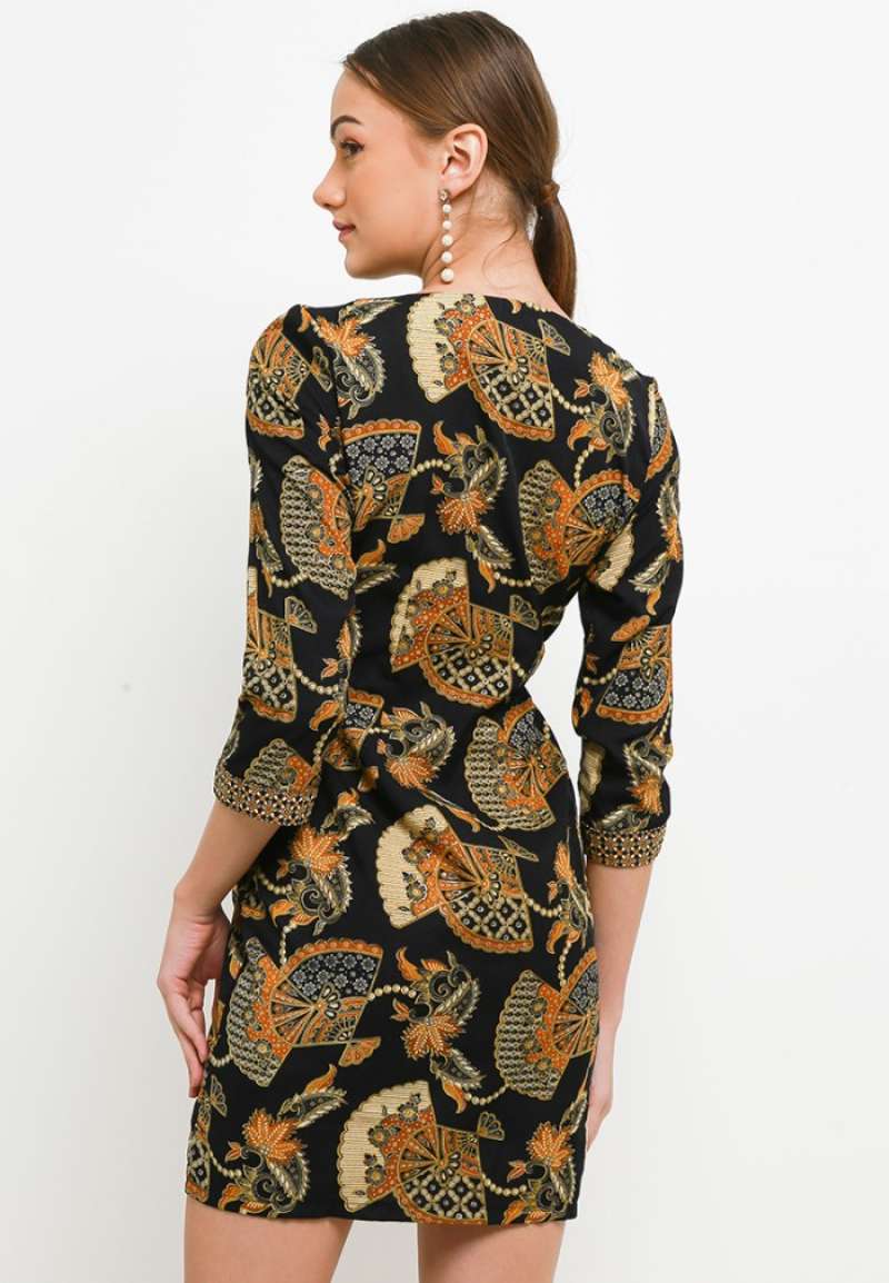 Jual Adikusuma By Arjuna Weda Sackdress Batik Kipas - Kuning - Kuning M ...