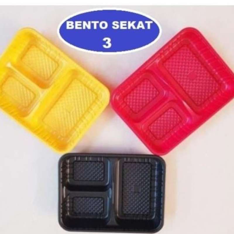 Jual Mika Tray Bento Sekat 3 Lunch Box Tempat Makanan 3 Sekat Di Seller ...