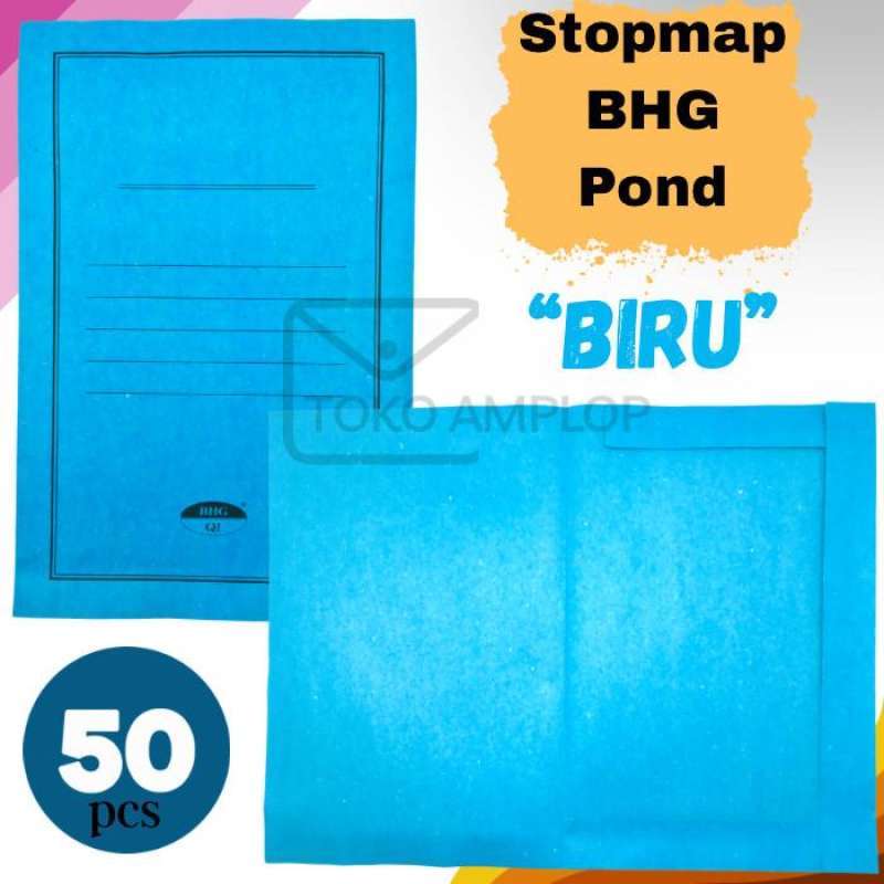 Jual Stopmap / Map Kertas Folio / F4 Murah Per Pack Isi 50 Pcs - Biru ...