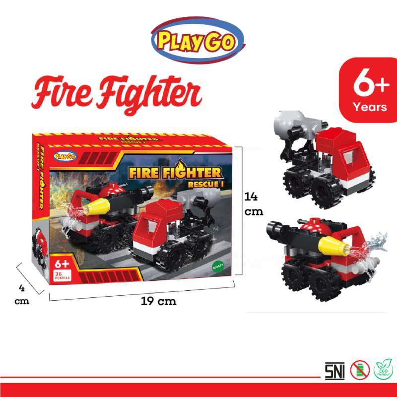 Promo Playgo Fire Fighter Mainan Lego Mobil Anak Kendaraan Pemadam Mini ...