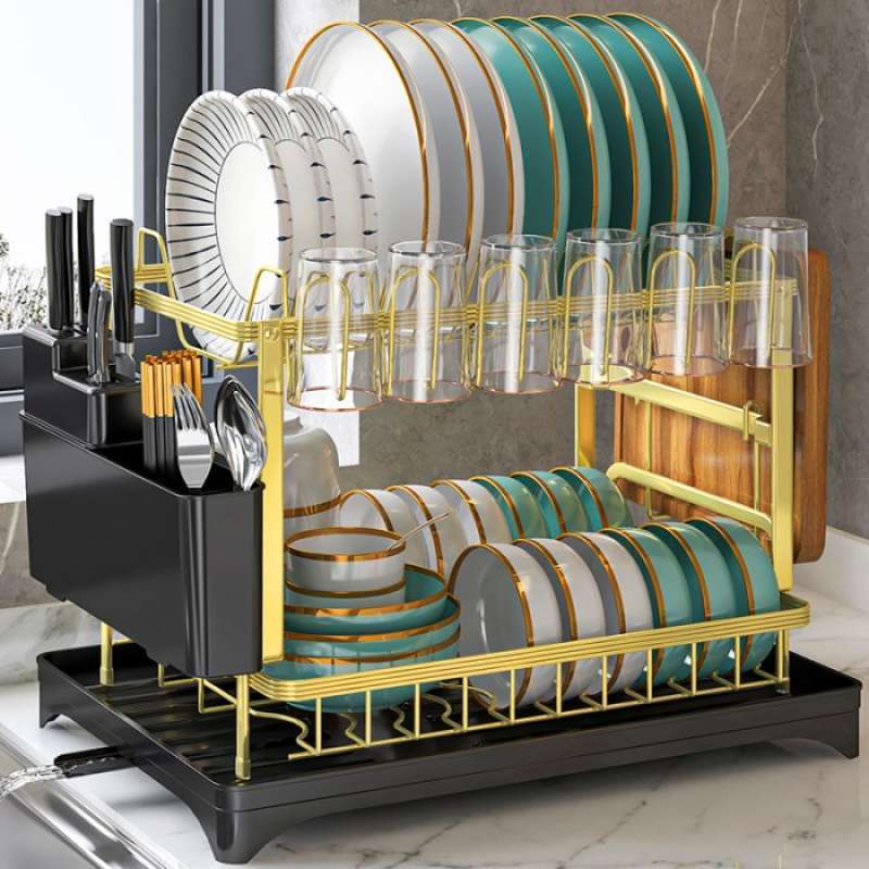 Jual Rak Piring Rak Cuci Piring Penyimpanan Dapur Stainless Steel Dish ...