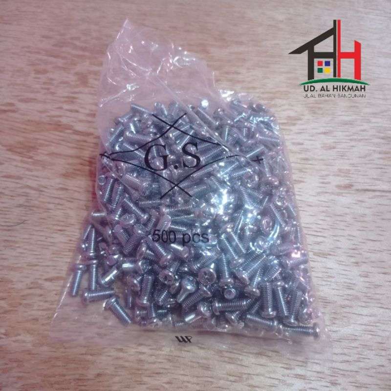 Jual Baut Jp 4x10 Mm Galvanis Screws Jp 4 X 10 Mm Isi 500 Pcs Di Seller ...