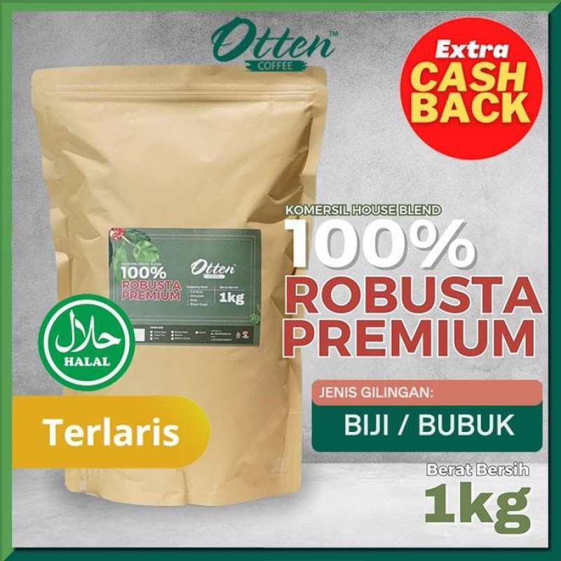 Jual Biji Bubuk Kopi 100% Full Robusta Premium House Blend 1kg Otten ...