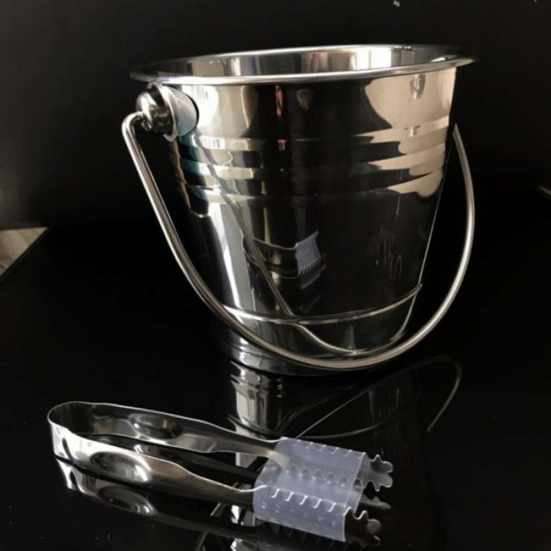 Jual Ice Bucket Pail Tempat Wadah Es Batu Ember Stainless Steel Besi 1 ...