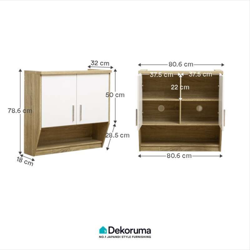 Jual Dekoruma Rak Atas Dapur 2 Pintu - Kitchen Set - Cubic Elena Ksa 2p ...