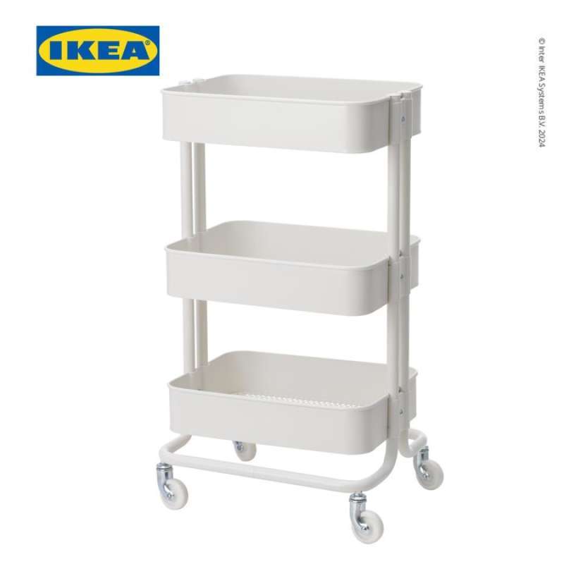 Jual Ikea Rã…skog Troli Dapur Dengan 3 Rak Putih Serbaguna 35x45x78 Cm ...