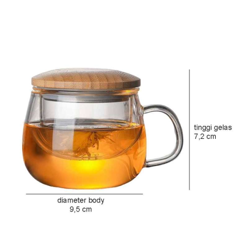 Jual Gelas Teh Cangkir Tea Glass Mug Infuser Gelas Saringan Seduh ...