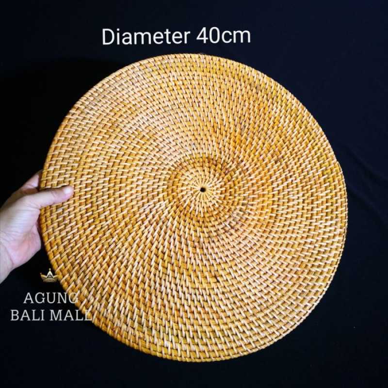 Jual Placemat Rotan | Tatakan Piring Rotan | Alas Piring Rotan Bulat 35 Cm - 20cm Brown Di ...